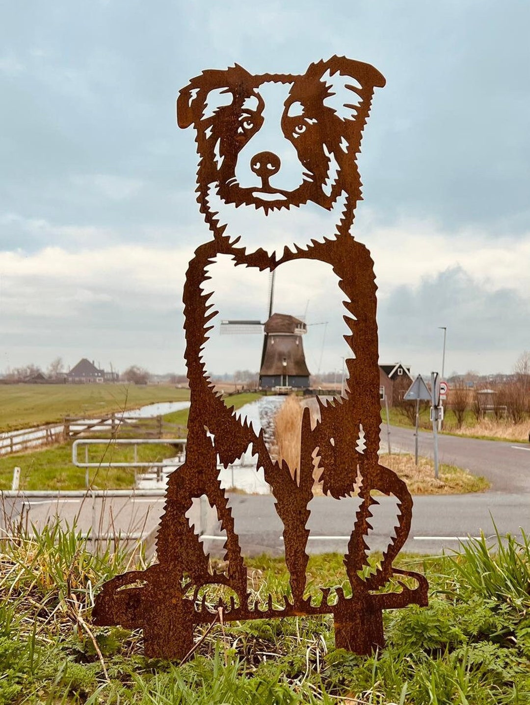 Australian Shepherd - Garden Statue - Corten Steel - Full Size - Etsy