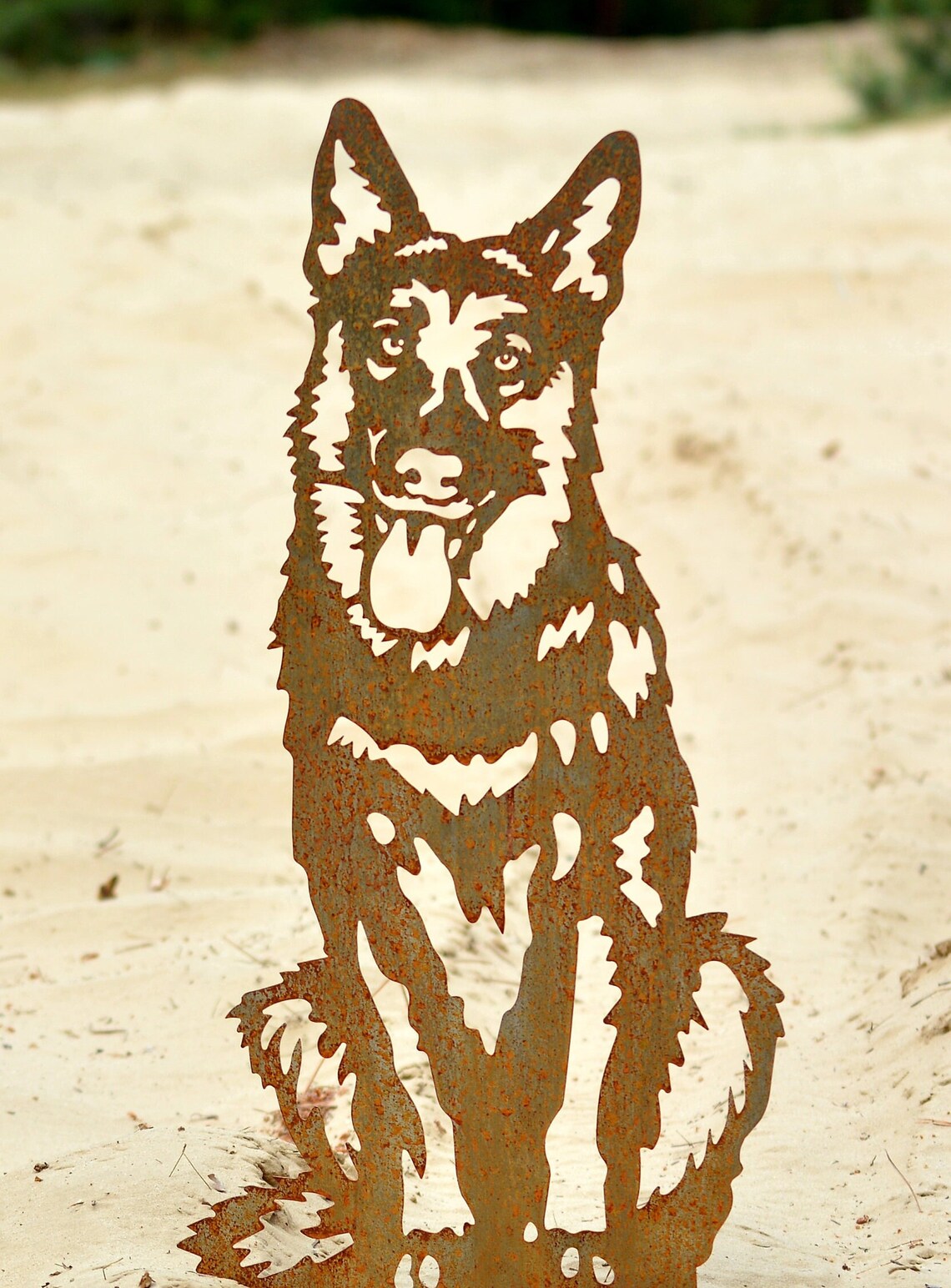 German Shepherd Garden Statue Corten Steel Full Size - Etsy