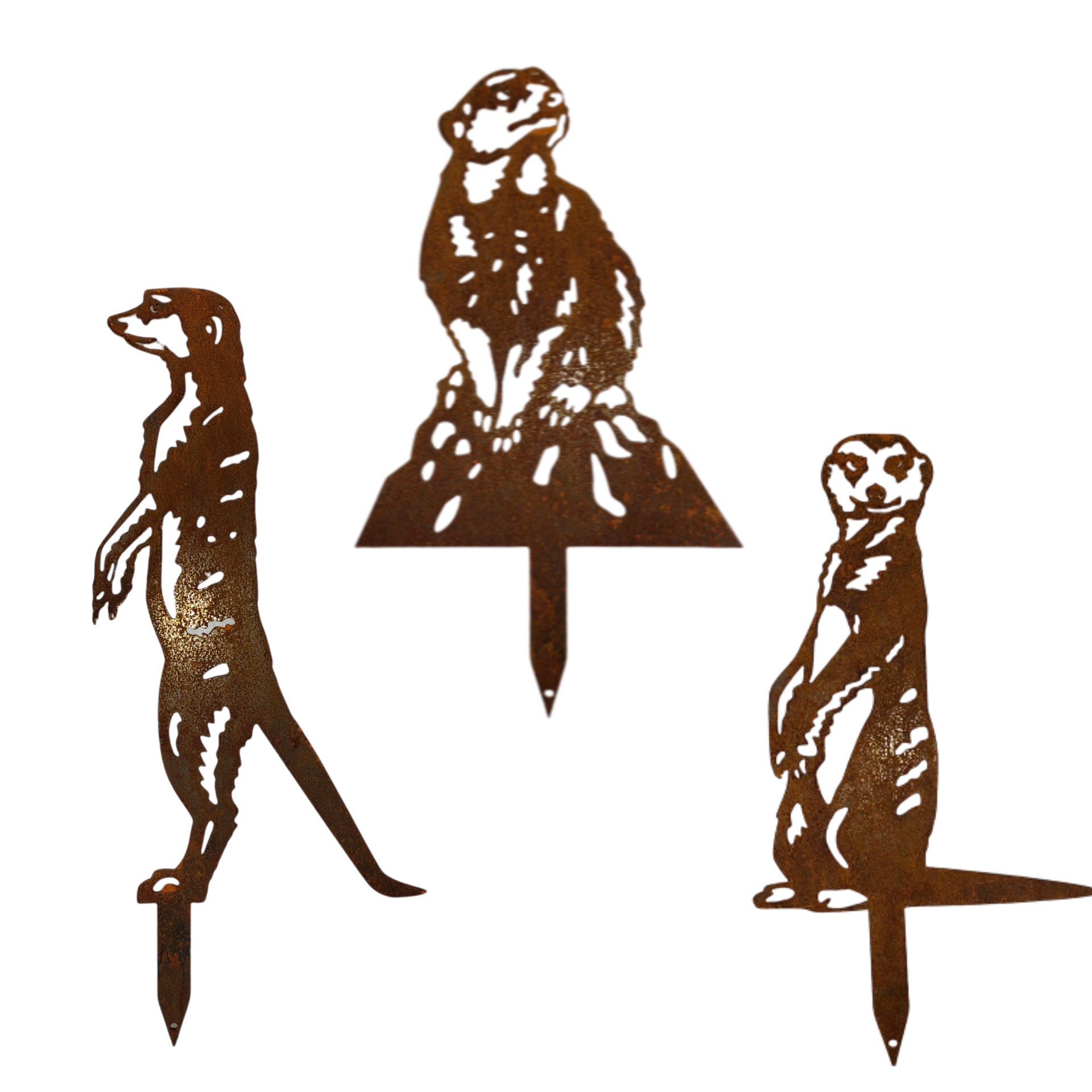 Meerkats Garden Statue Corten Steel Full Size - Etsy