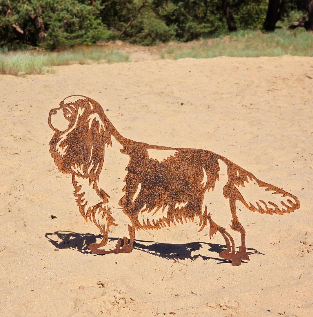Cavalier King Charles Spaniel - Garden Statue - Corten Steel - Full ...