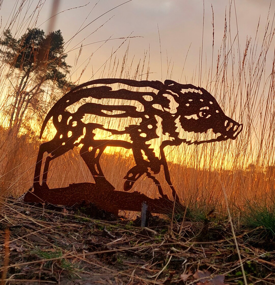 Wild Boar - Piglet - Garden Statue - Corten Steel - Full Size - Etsy