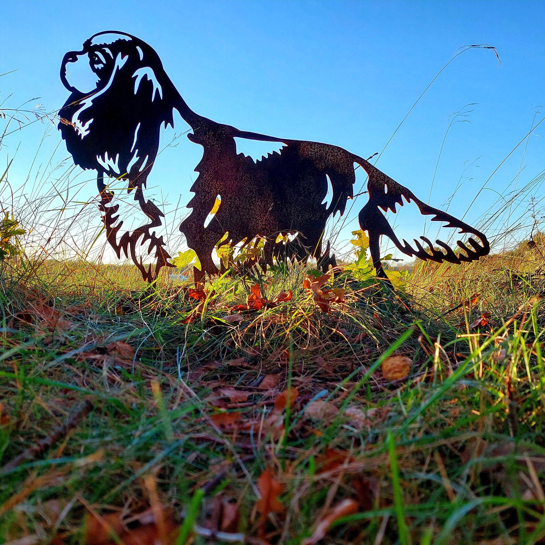 Cavalier King Charles Spaniel - Garden Statue - Corten Steel - Full ...