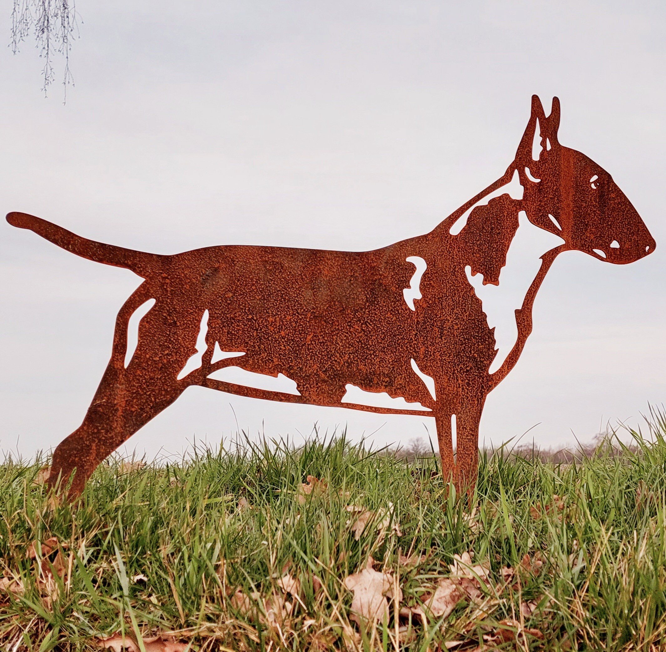 Bull Terrier Garden Statue Corten Steel Full Size - Etsy