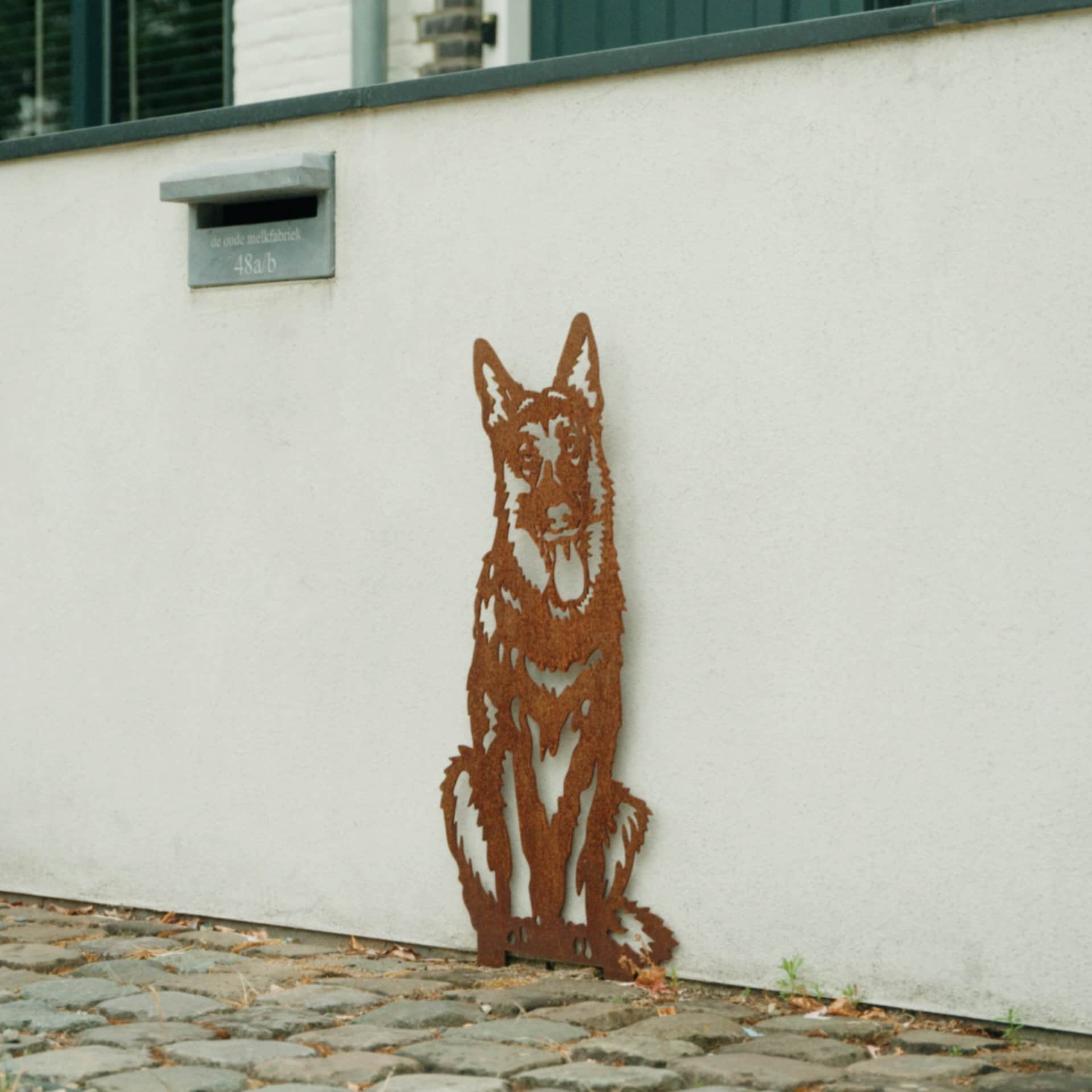 German Shepherd Garden Statue Corten Steel Full Size - Etsy