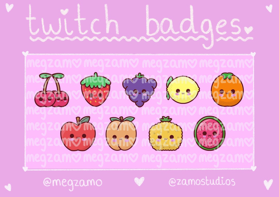 Kawaii Fruit Sub Badges (twitch, Youtube, Kick) - Etsy