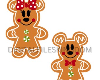 Mickey and Minnie Gingerbread SVG and PNG Files - Etsy