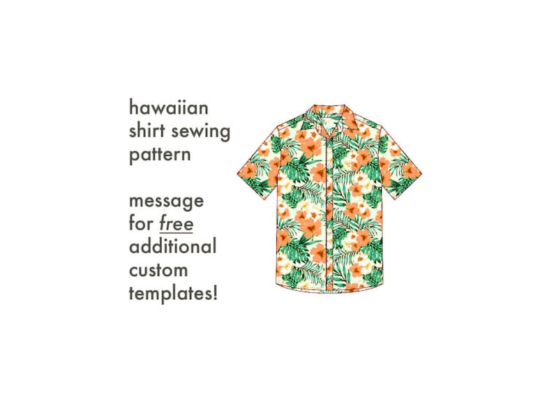 Hawaiian Shirt Sewing Pattern - DIY Men's Aloha, Tropical Style ...