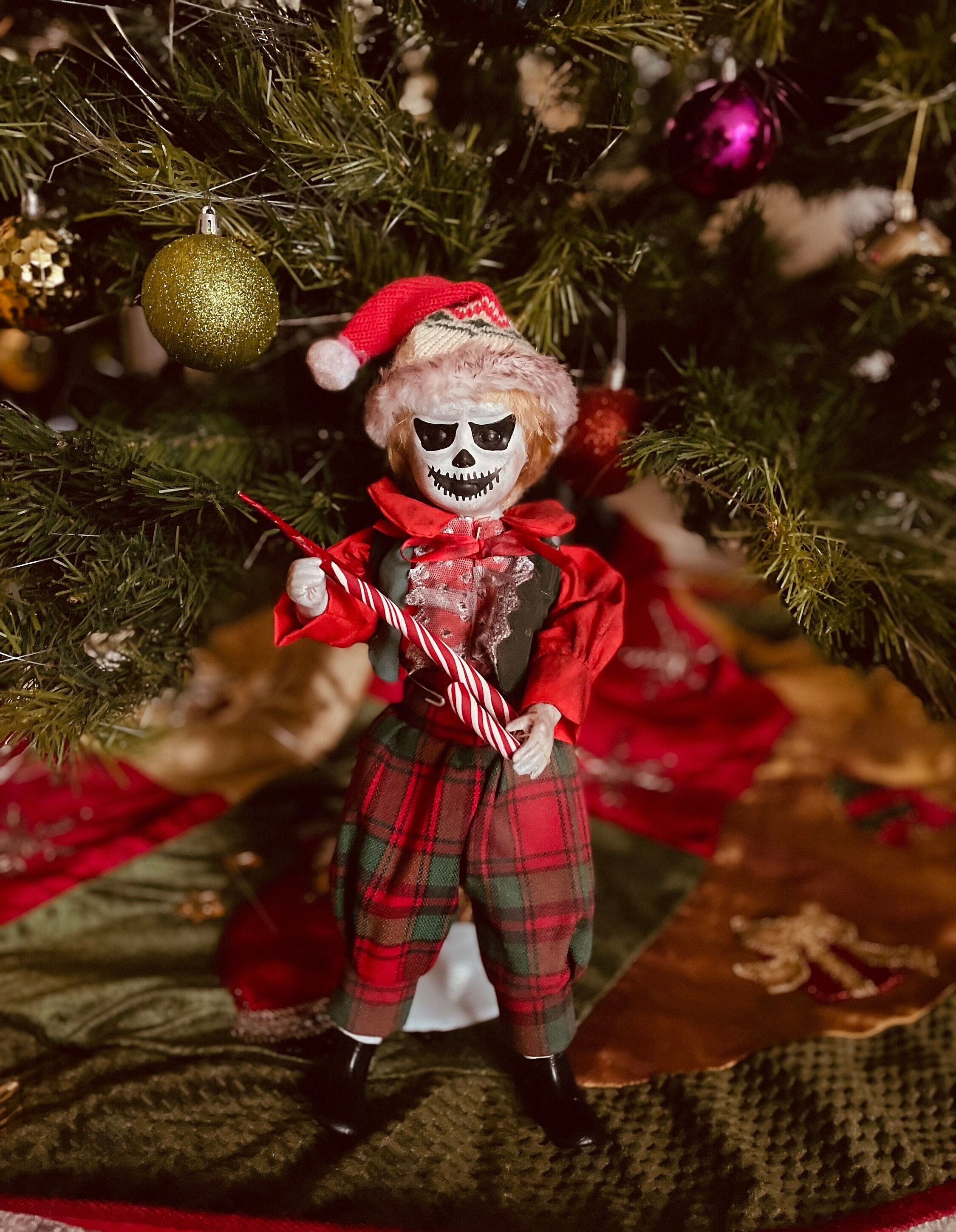 Creepy Elf Doll Creepmas Skeleton Horror Toy Christmas Display Decor ...