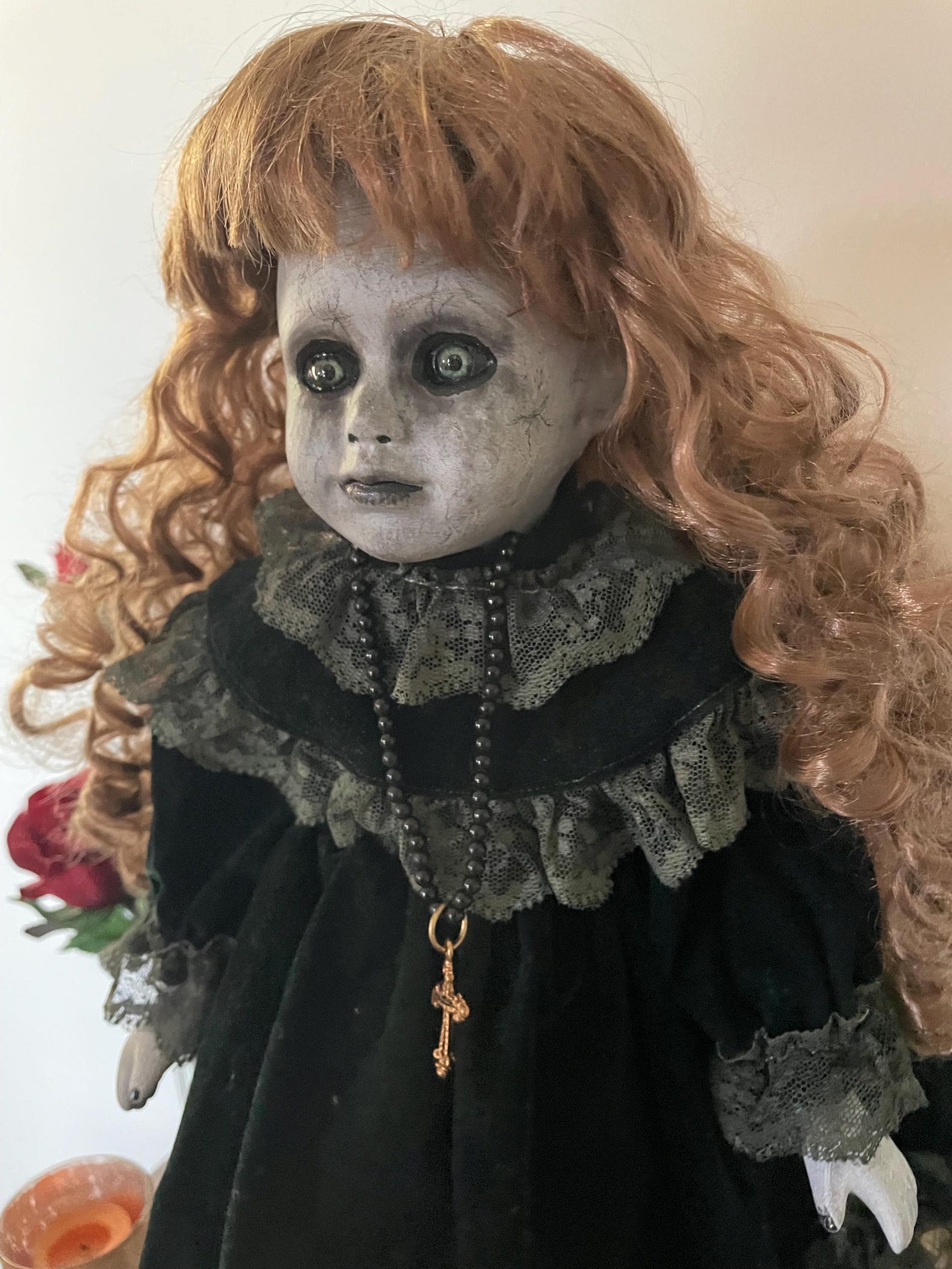 Spooky Altered Porcelain Ghost Doll, OOAK Custom Repainted Creepy Goth ...