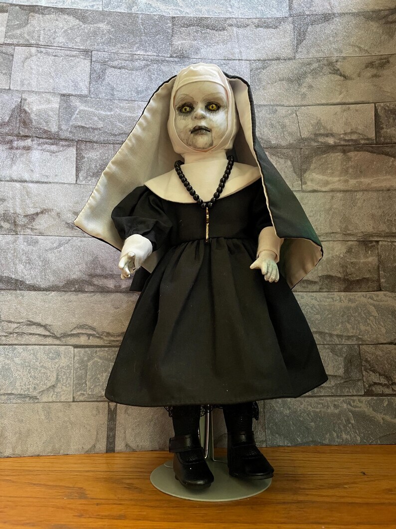 Valek Nun Doll, Repainted Altered Creepy Doll, 12” Tall Porcelain W ...