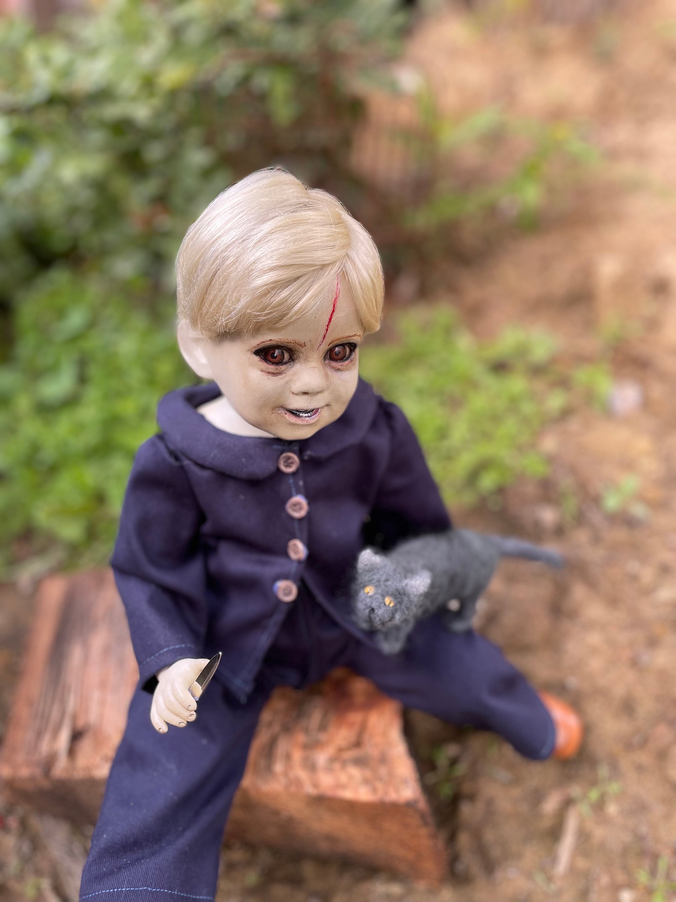 Creepy Boy Doll, Pet Semetary Gage and Church, Cat Toy Prop, Horror ...