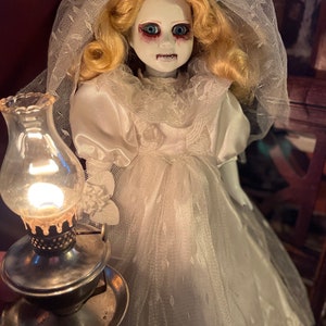 Creepy Doll, Haunted Ghost Bride, Hand Painted Horror Prop, Altered ...