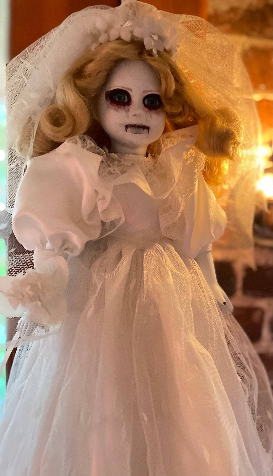 Creepy Bride Dead Ghost Doll, Ooak Hand Painted Horror Prop, Vintage ...