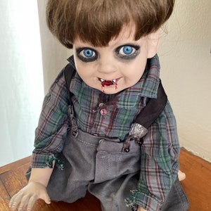 Vampire Boy, Creepy Doll, Cute Bloody Fangs, Sits on Shelf, Whimsigoth ...