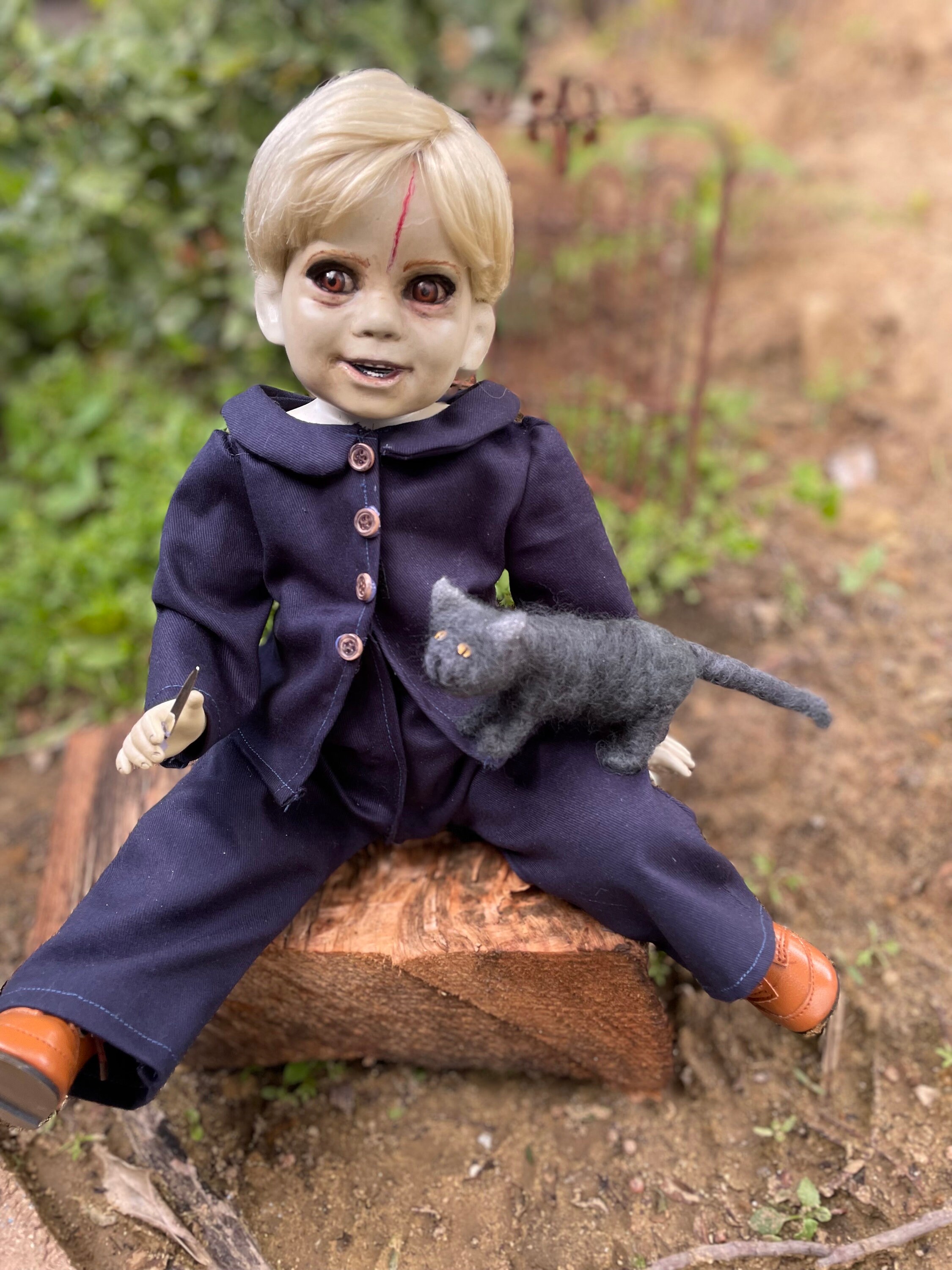 Creepy Boy Doll, Pet Semetary Gage and Church, Cat Toy Prop, Horror ...