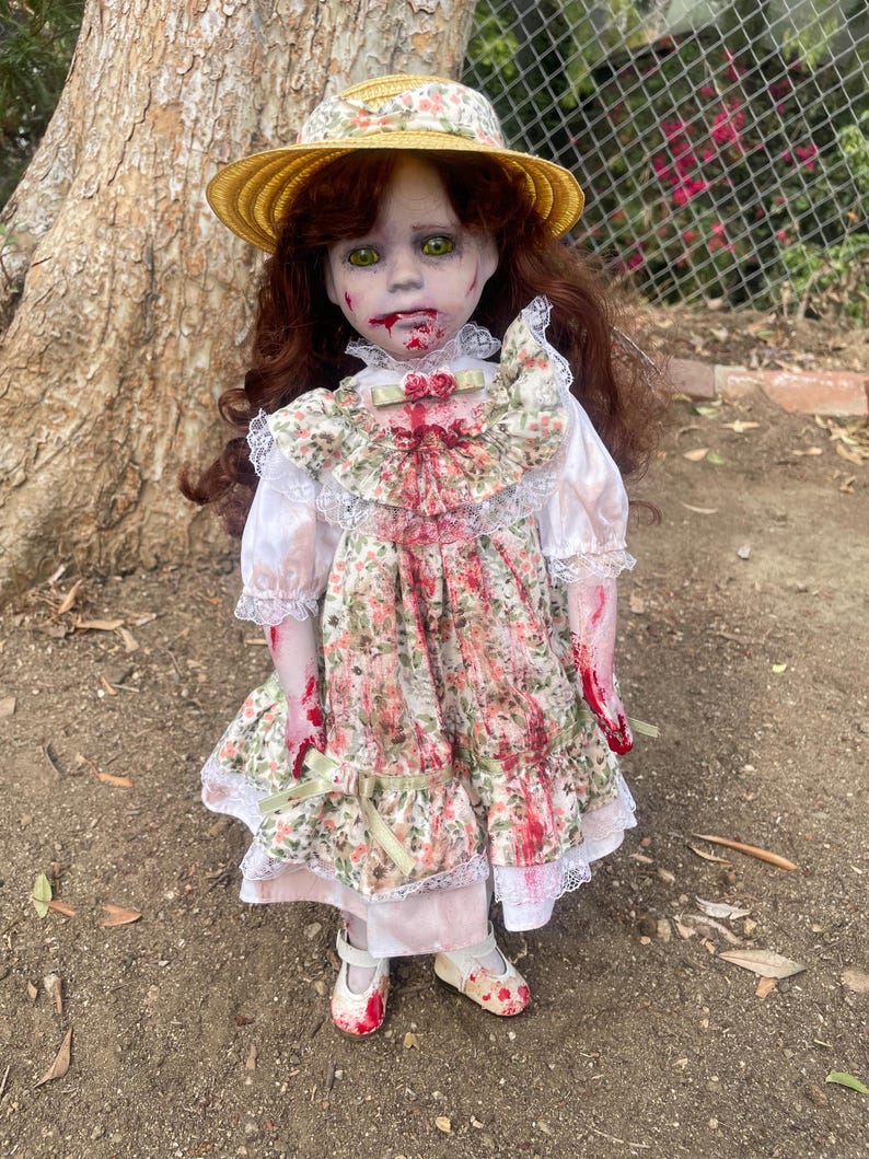 Creepy Cute Country Zombie Girl, Handpainted Repurposed Vintage ...