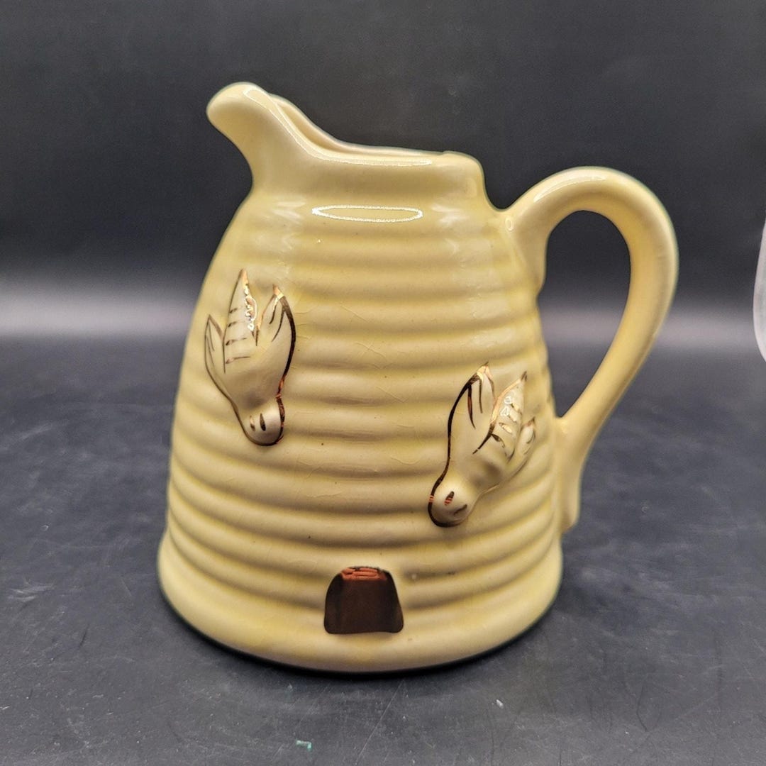 Vintage Bee Hive Ceramic Creamer Pitcher - Etsy
