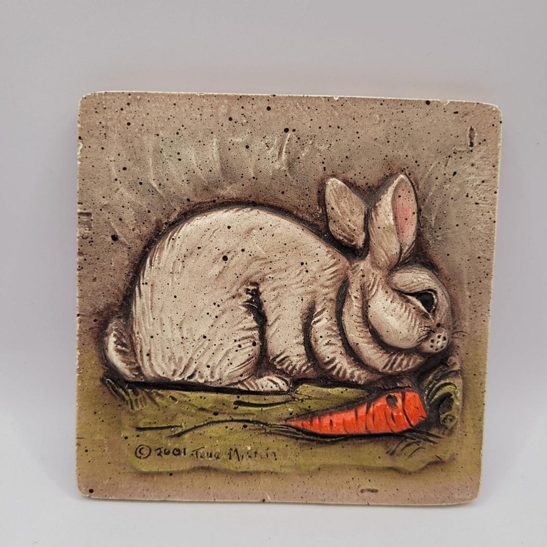 Vintage Telle M. Stein Bunny Rabbit Sand Casting Wall Plaque Decor - Etsy