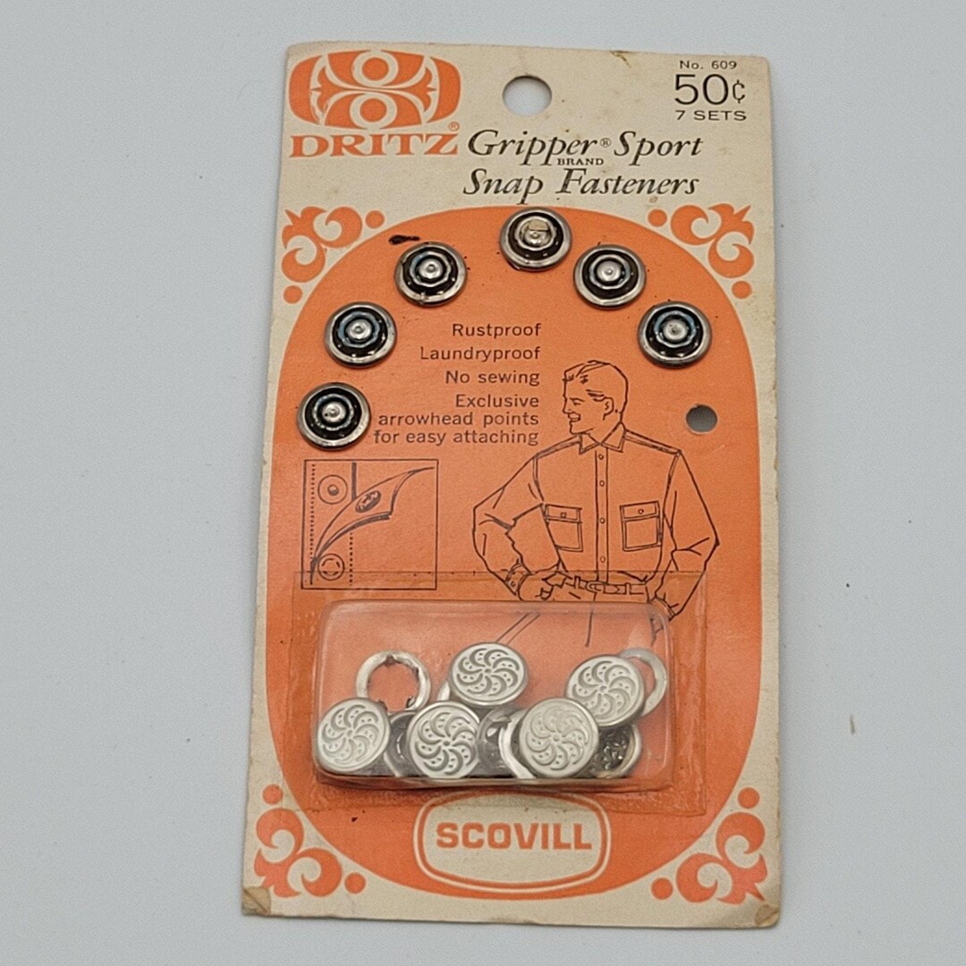 Vintage Scovill Dritz Gripper Sport Decorative Snap Fasteners - Etsy