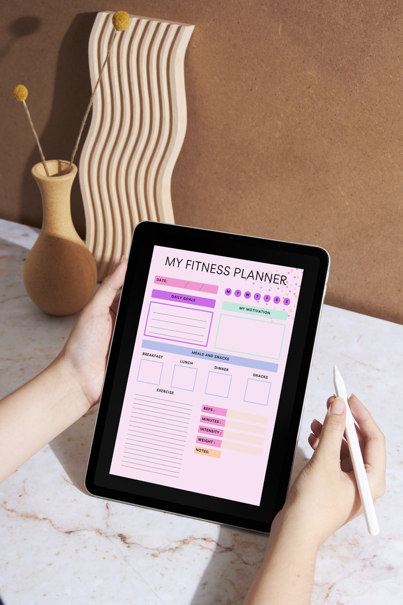 Digital Fitness Planner Printable - Etsy