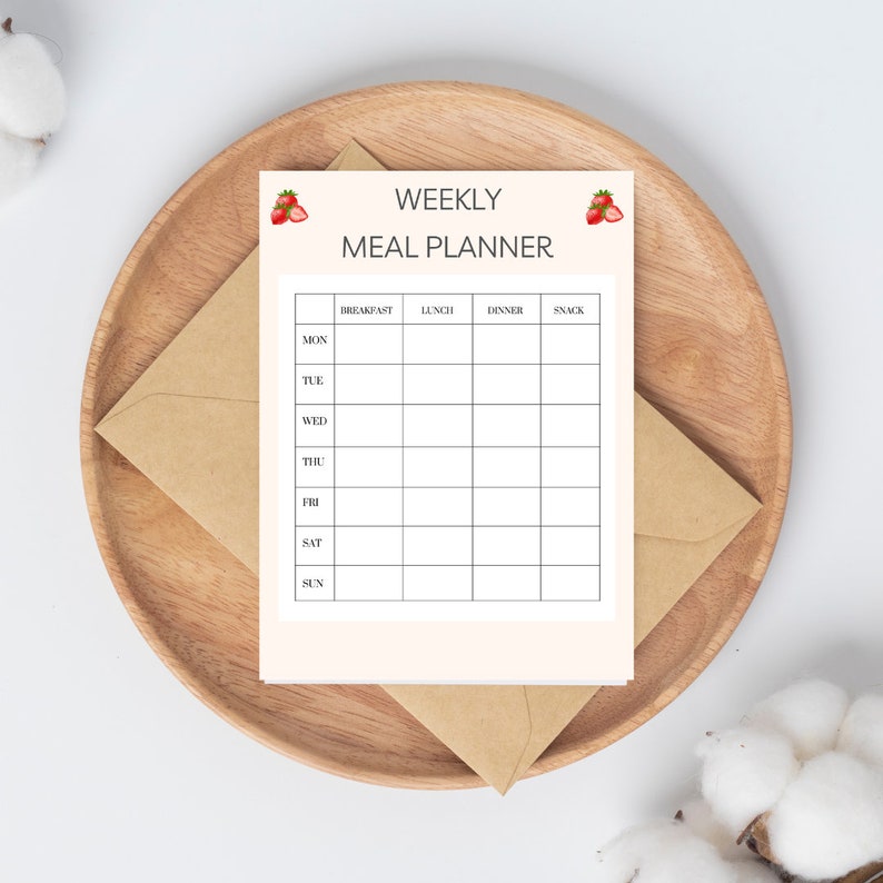Weekly Meal Planner Printable - Etsy