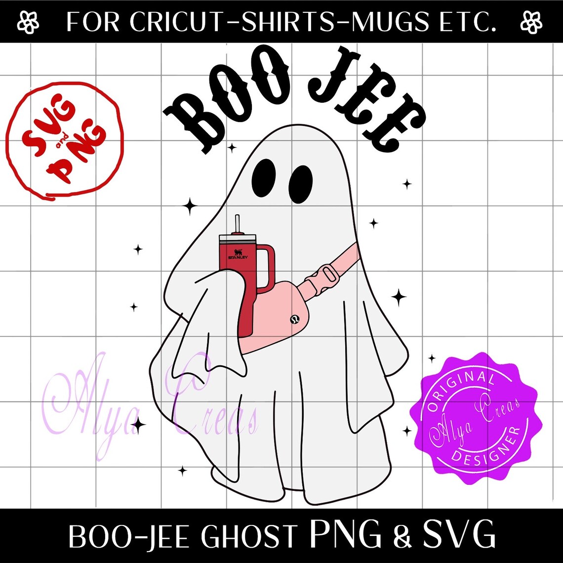 Boojee Stanley Cup Inspired Ghost Svg Png Cricut Files Bou Jee Design ...