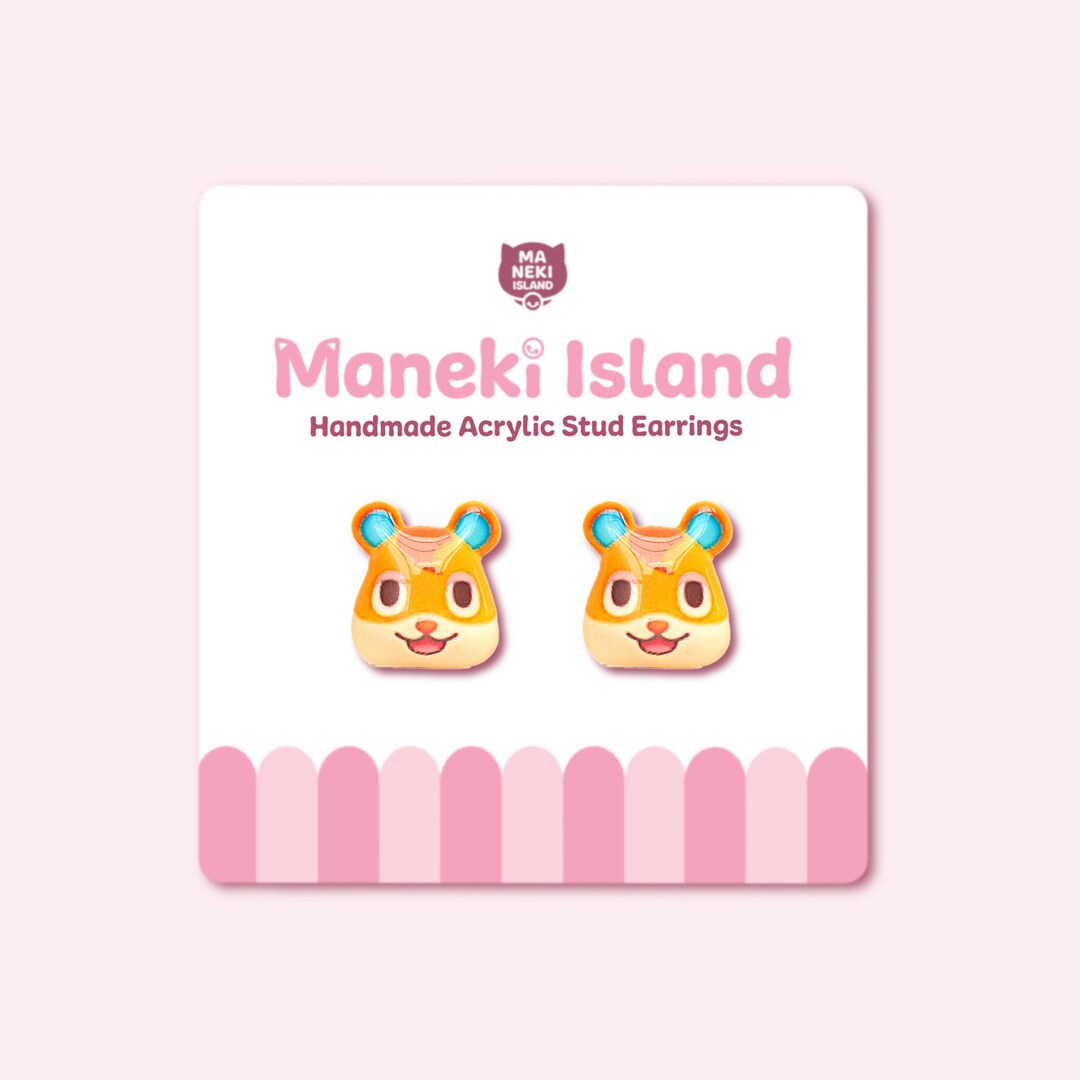 Hamlet the Hamster Handmade Acrylic Stud Earring Gamer Villager Play ...