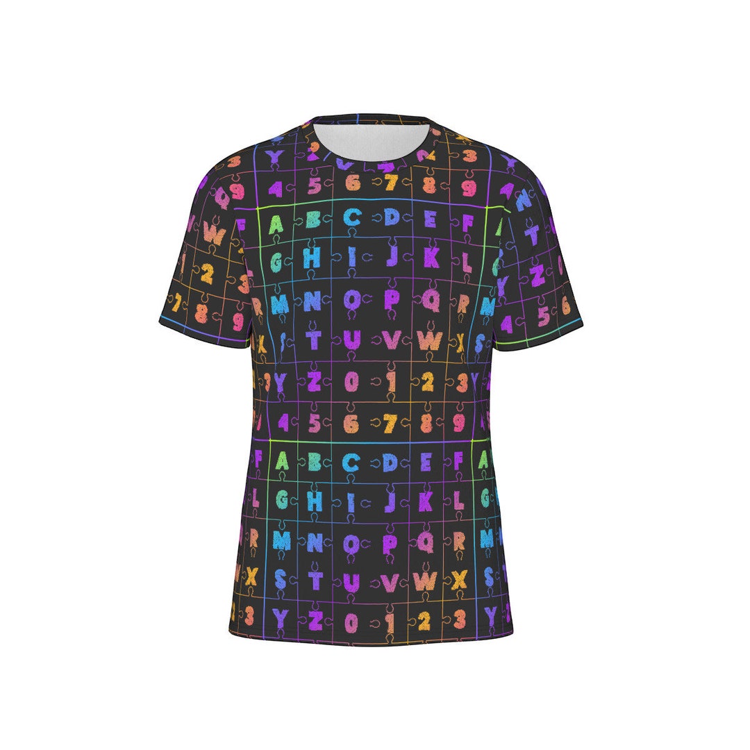 The Alphabet & Base 10 | Colorful ABC All-over Print Men's O-neck T ...