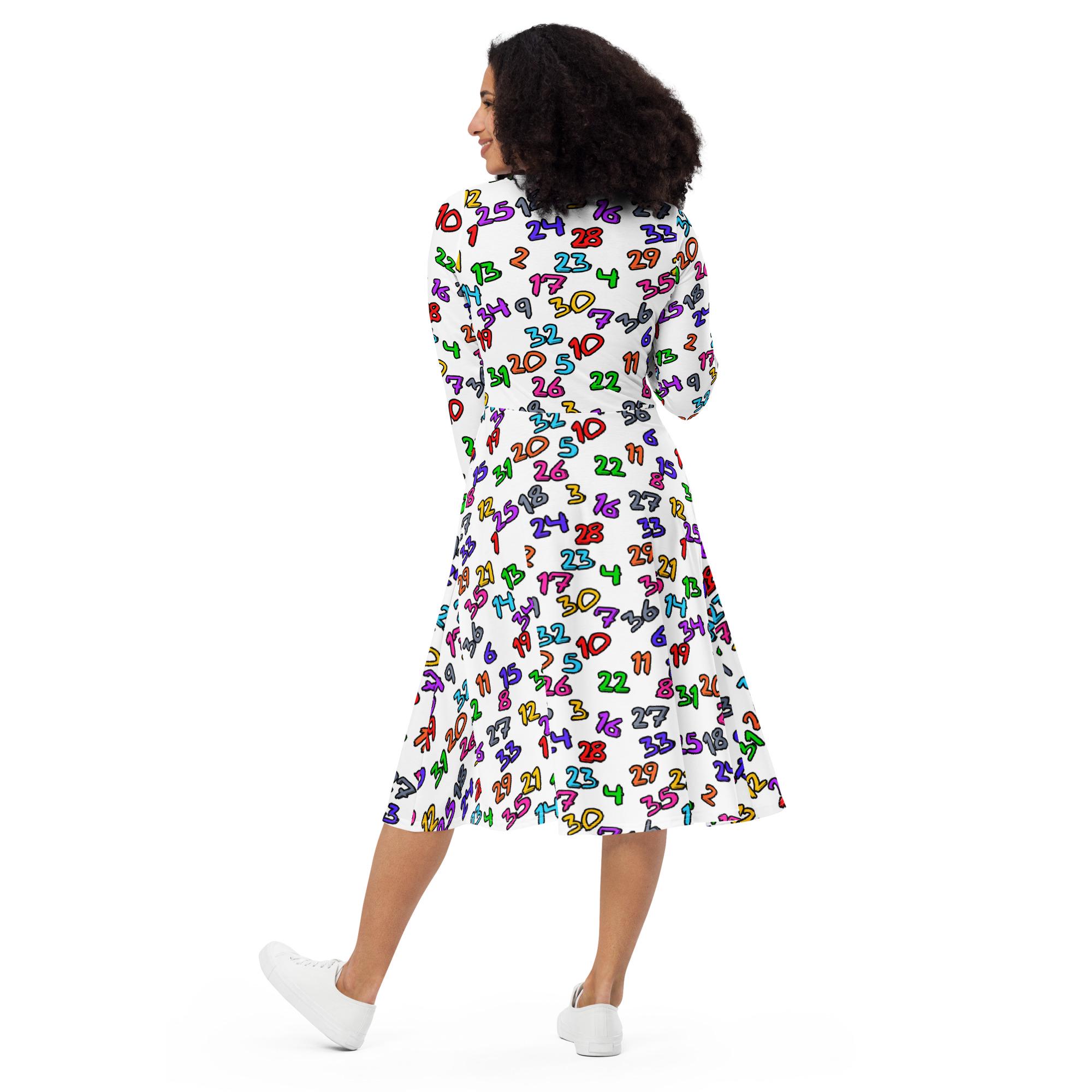 Numbers 1 - 36 | Multi-color Numbers Pattern on White | All-over Print ...