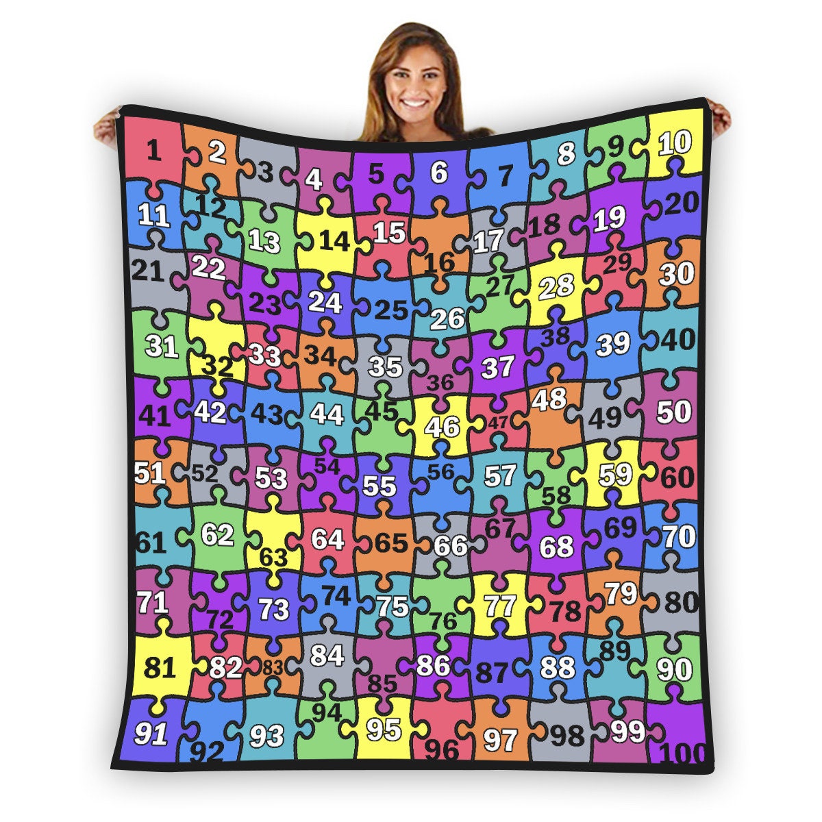 1 to 100 Puzzle Piece Prints | for Number Lovers, Hyper-numeric ...