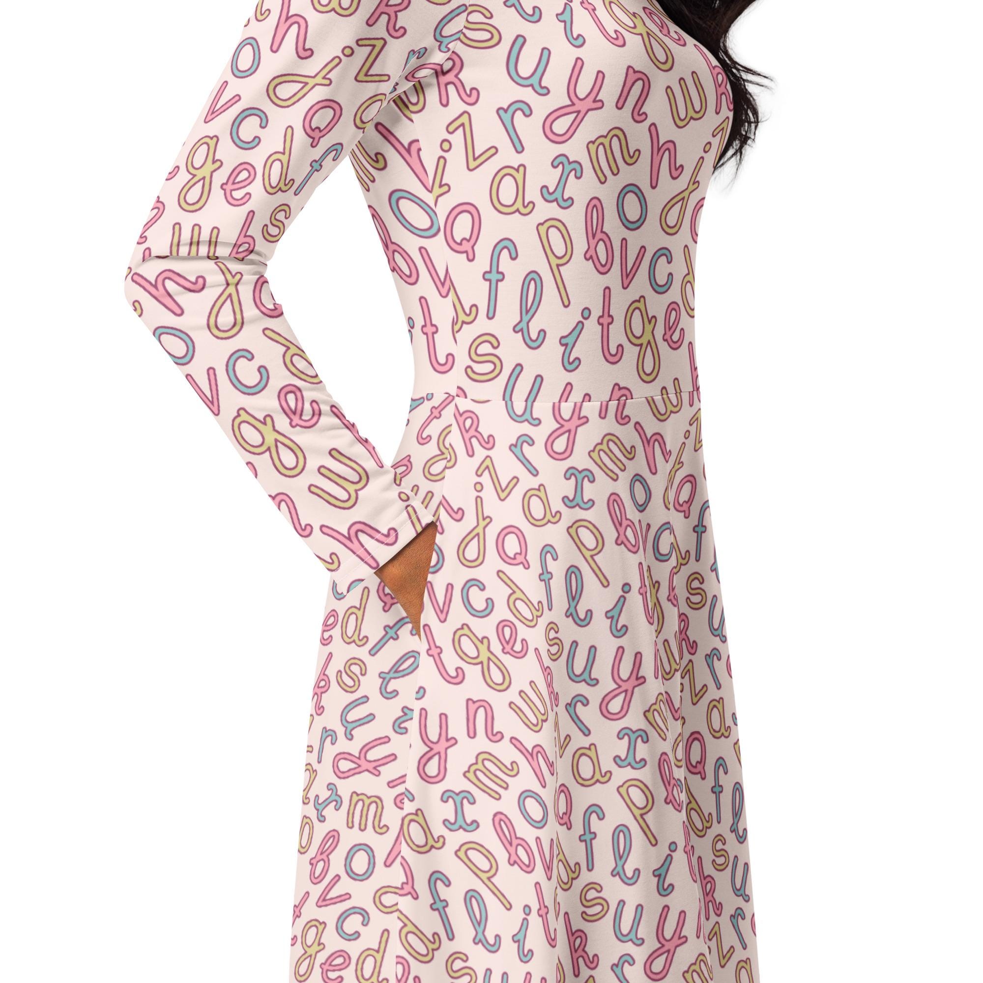 Lower Case Letters | Abc's Alphabet Pink | All-over Print Long Sleeve ...