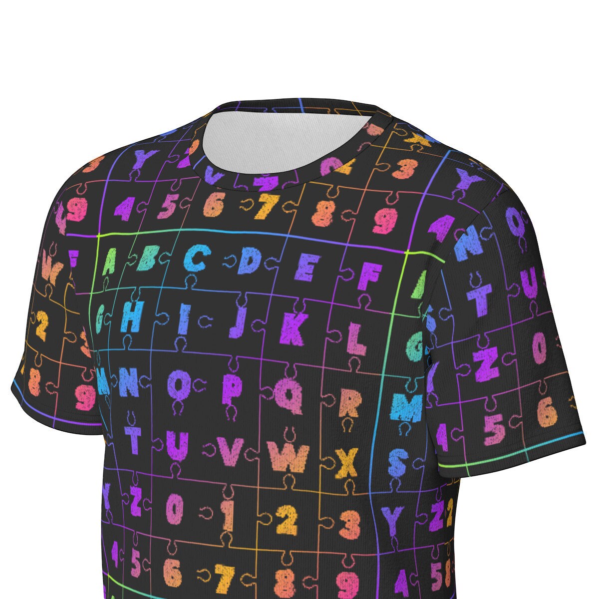 The Alphabet & Base 10 | Colorful ABC All-over Print Men's O-neck T ...