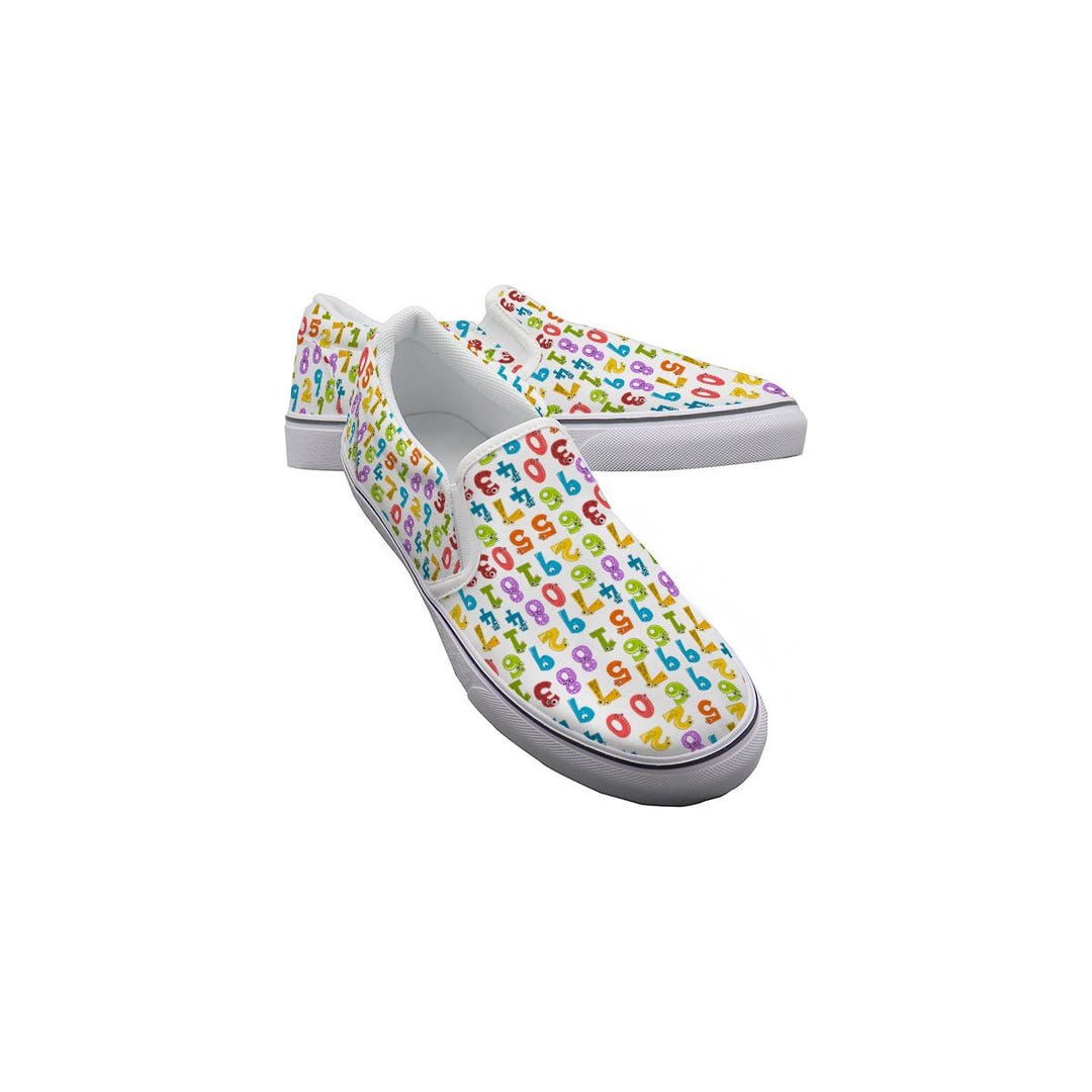 Silly Numbers | for Number Lovers | Colorful Kid's Slip on Sneakers - Etsy