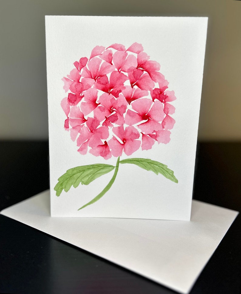 Original Hand Painted Watercolor Hydrangea Greeting Card (mix and Match ...