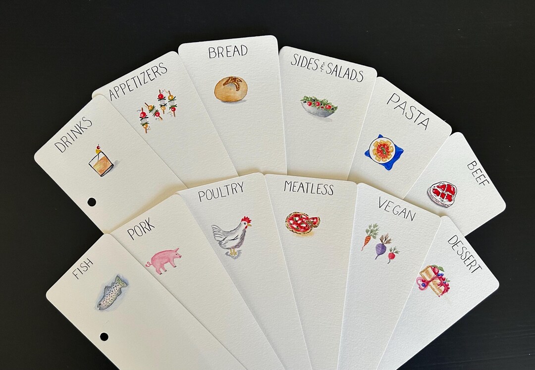 Artisanal Tab Recipe Dividers for 3 Ring Binder - Hand-painted ...