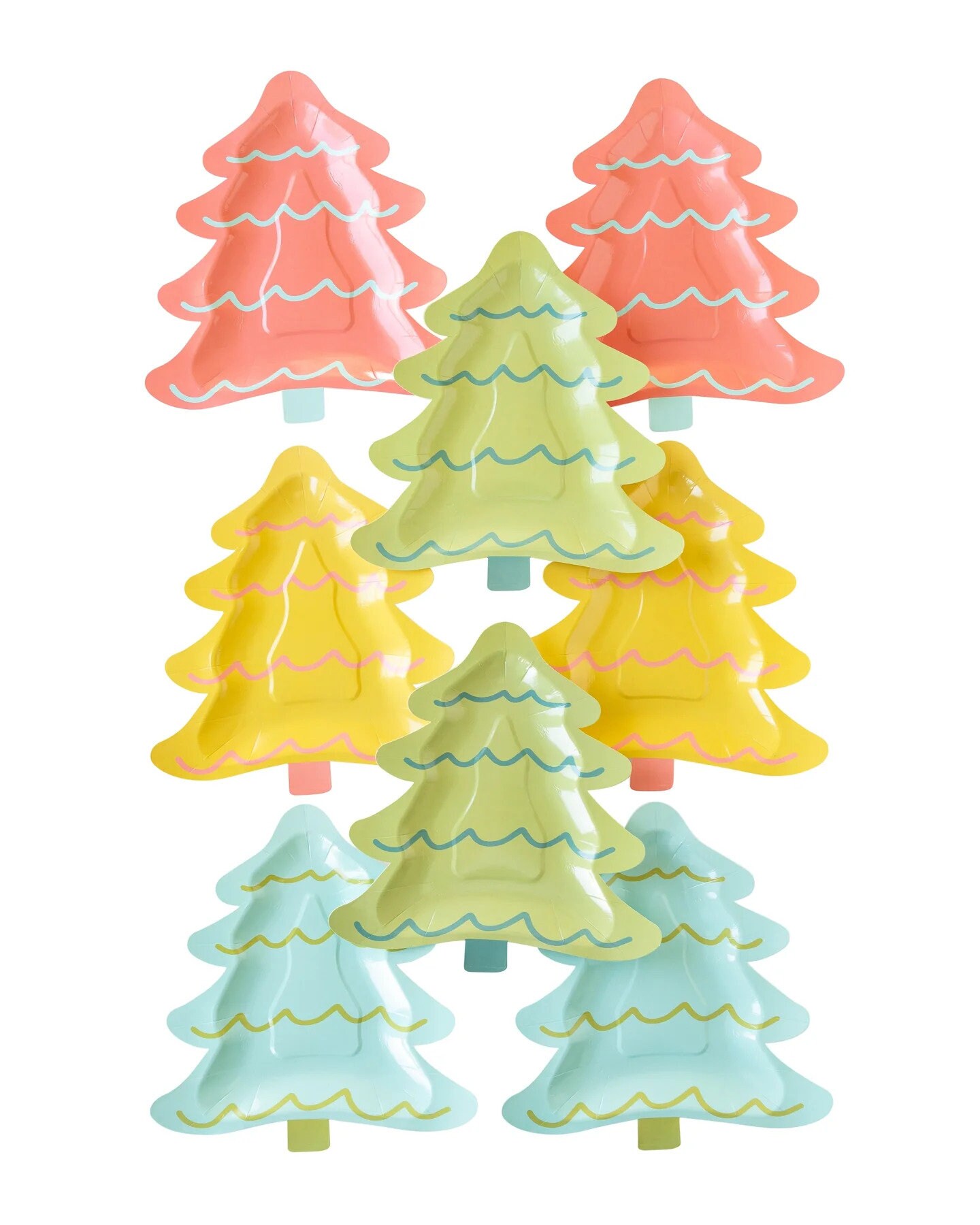 Bright Holiday Tree Shaped Paper Plate Set - Etsy