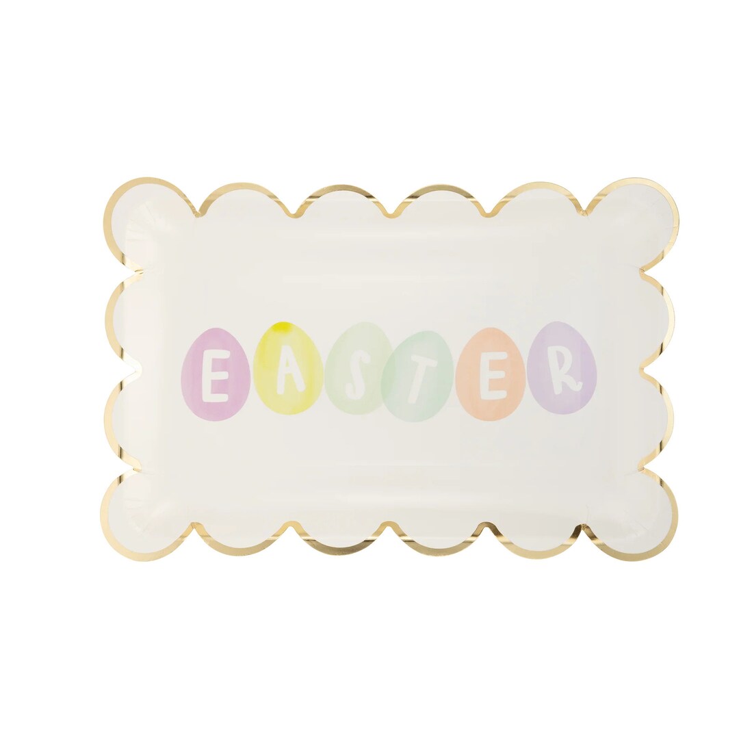 Easter Eggs Scallop Paper Plate - Etsy