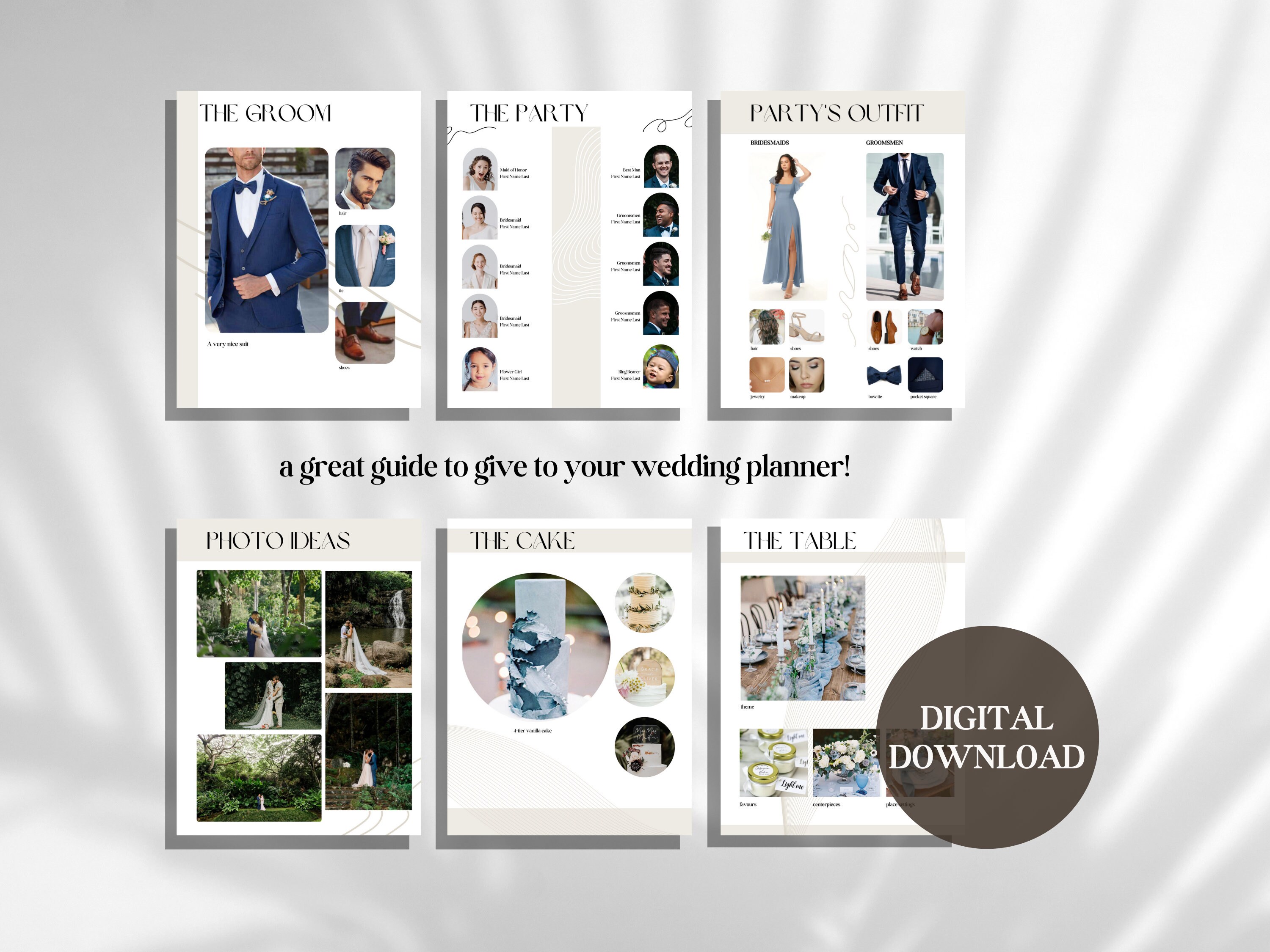 Wedding Mood Board Template / Simple Modern Vision Board - Etsy