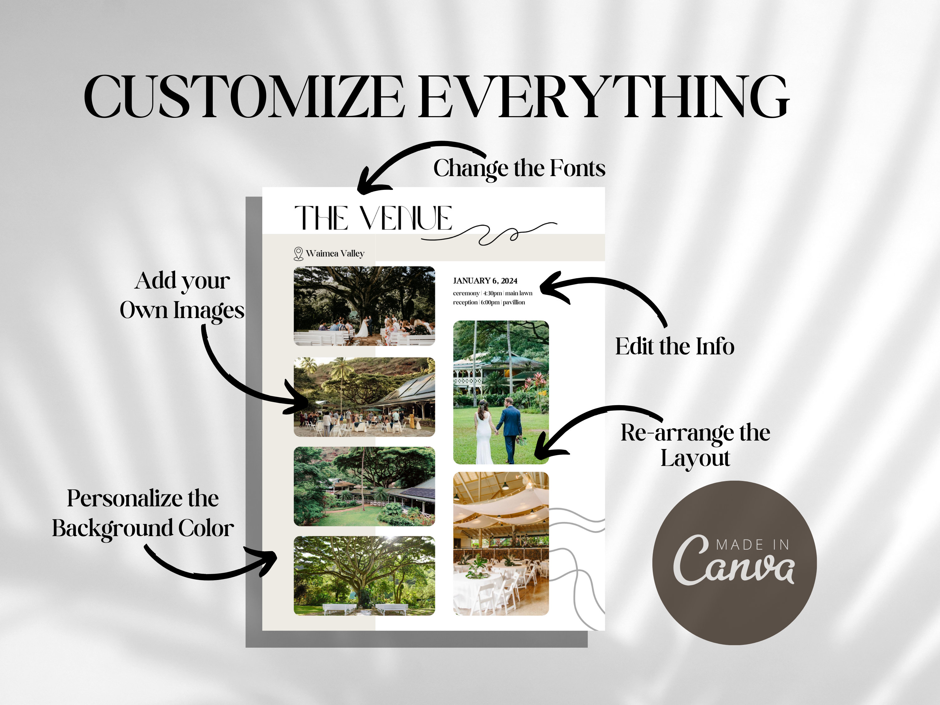 Wedding Mood Board Template / Simple Modern Vision Board - Etsy