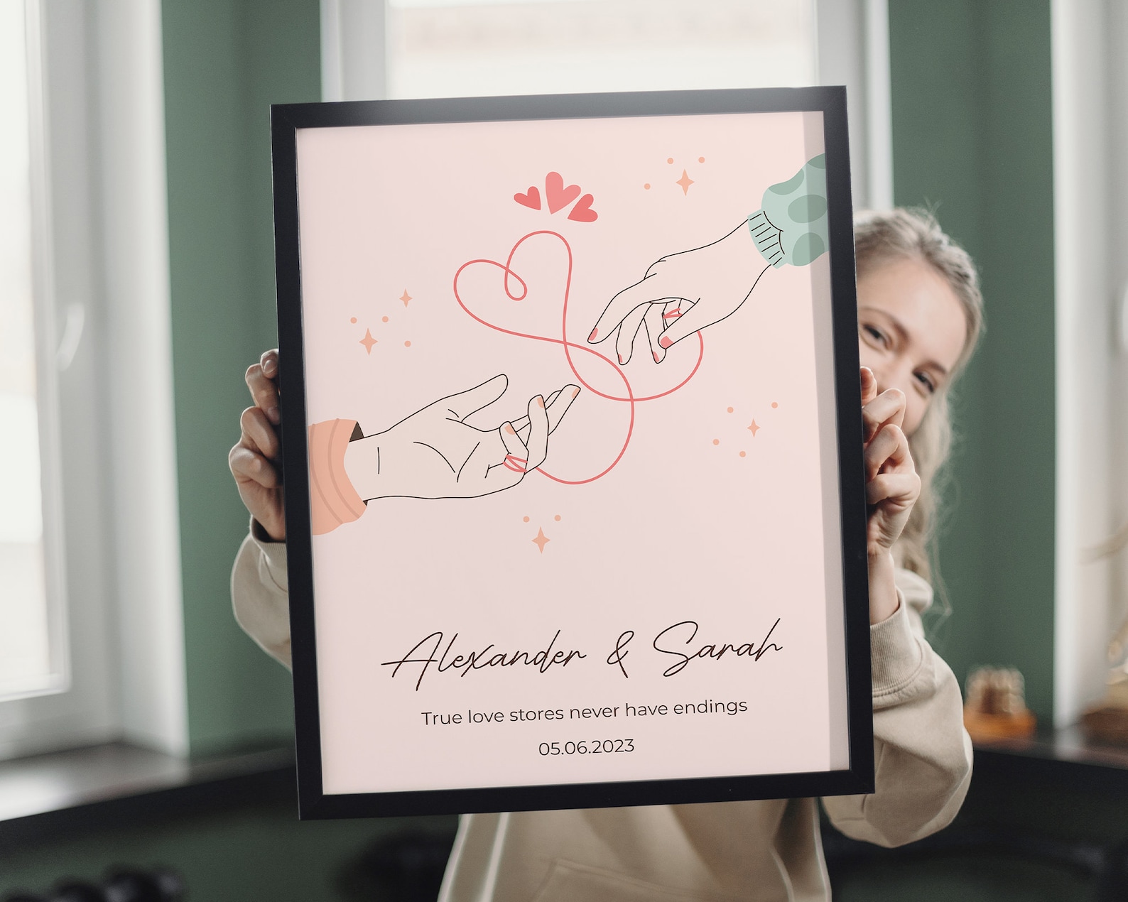 Couple Hand in Hand Print Gift for Him Her Personalised Gift - Etsy
