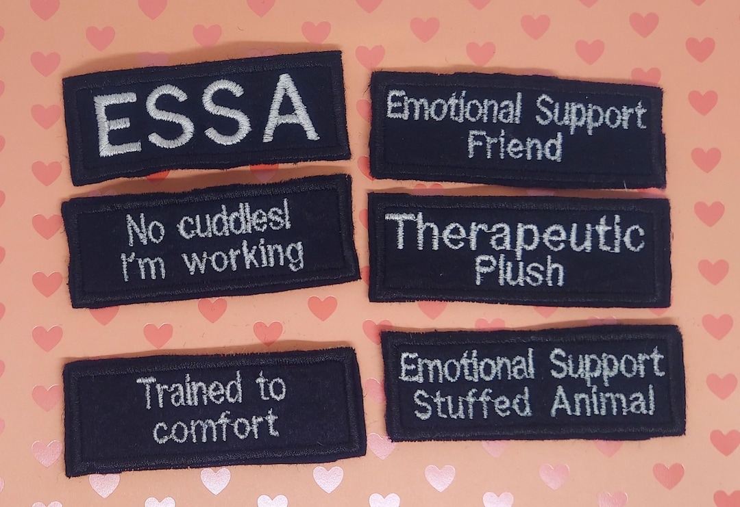 Emotional Support Stuffed Animal Sew/glue on Patches for Harnesses - Etsy