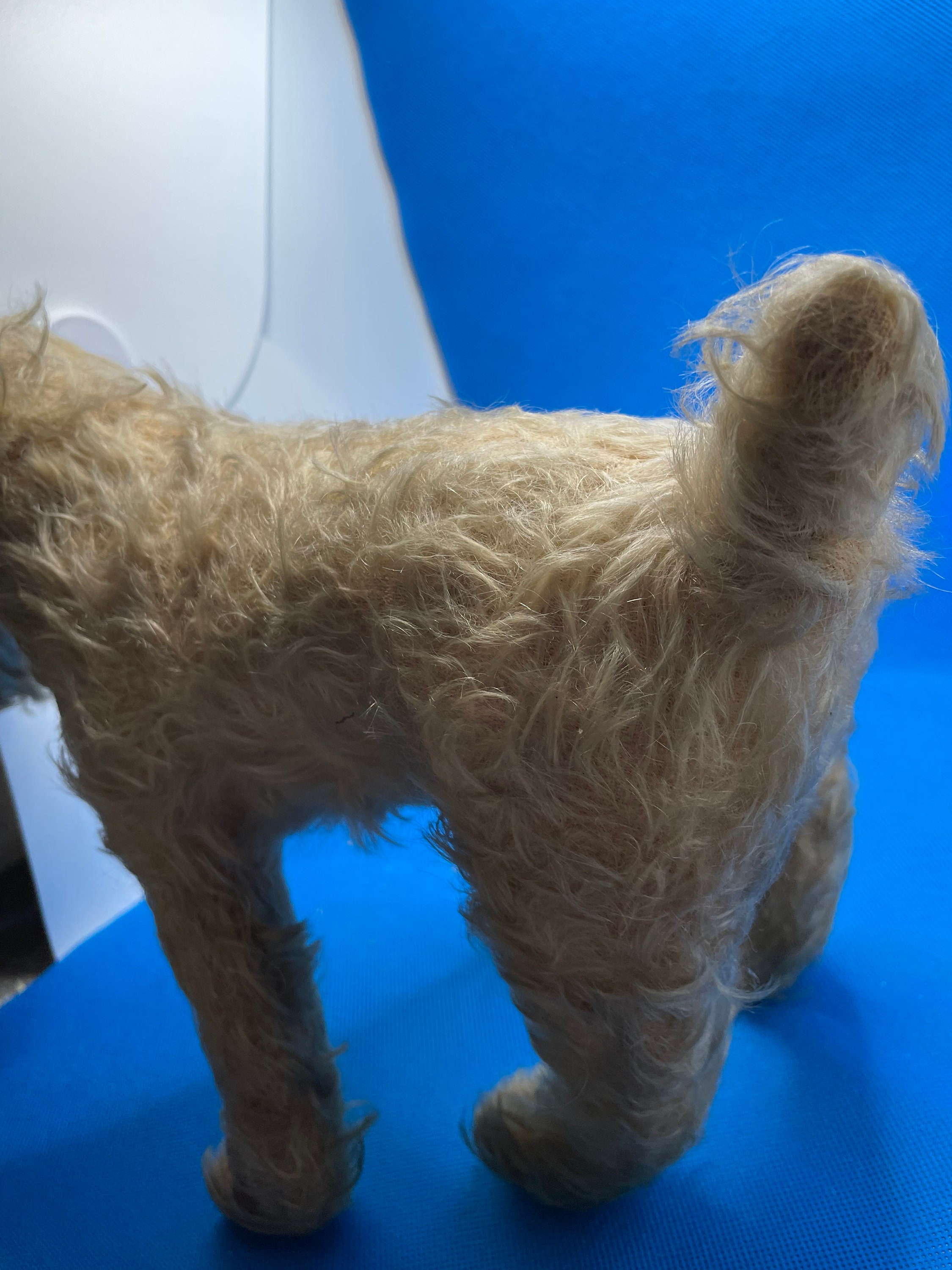 Antique Steiff Dog, 11 High, Cream With Brown/ Black Ears. Delicate ...