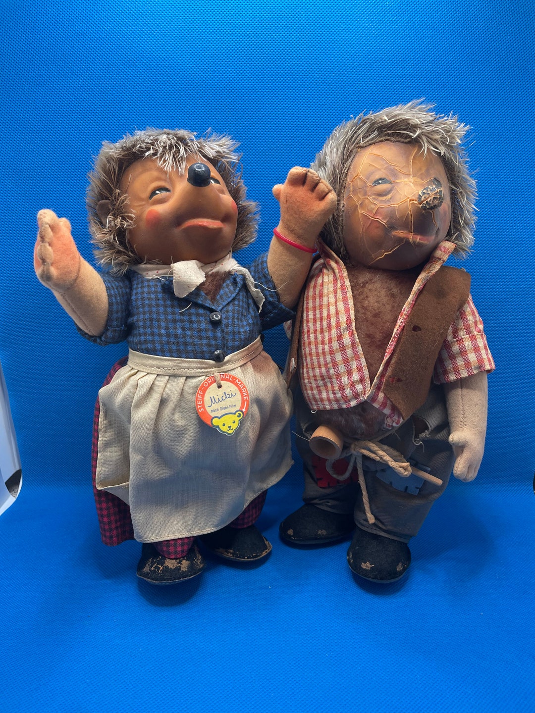 Steiff Mecki and Micki Hedgehog Dolls, Made in Germany, Vintage, Micki ...
