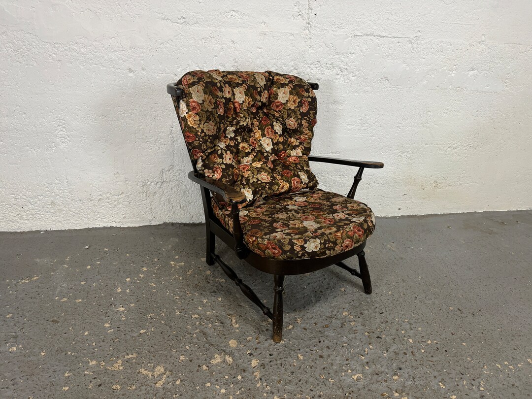 Vintage Occasional Ercol Style Solid Oak Fireside Armchair - Etsy UK