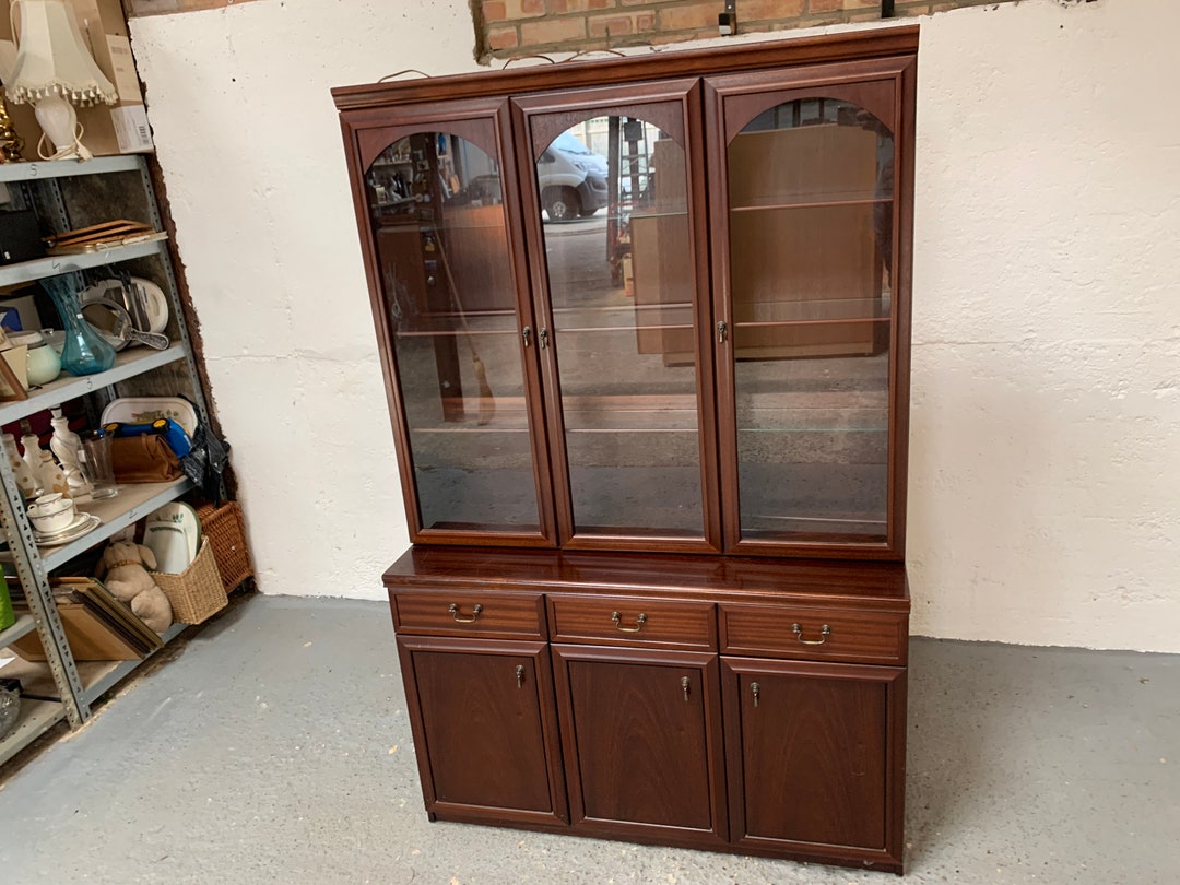 Vintage Mahogany Drinks Display Buffet Wall Unit Cabinet - Etsy