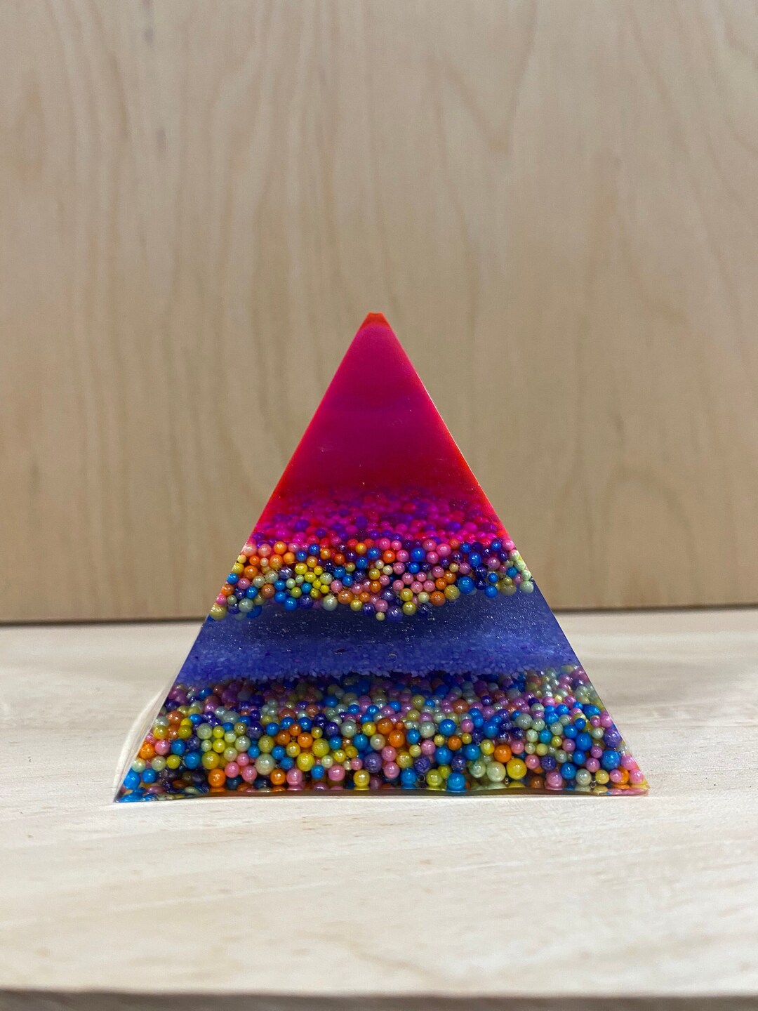 Rainbow Pyramid Resin Decor - Etsy