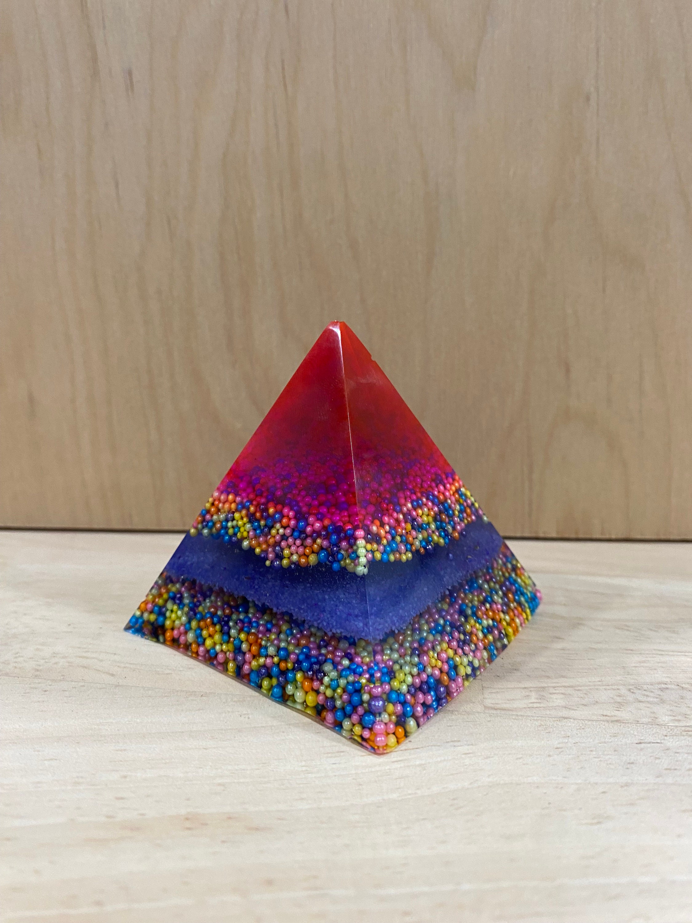 Rainbow Pyramid Resin Decor - Etsy