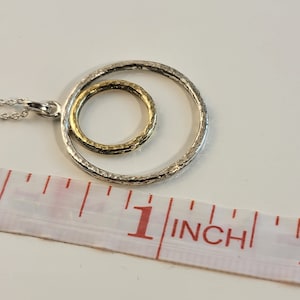 Vintage Disk Necklace, Silver Double Disk Pendant With Chain, Duo ...