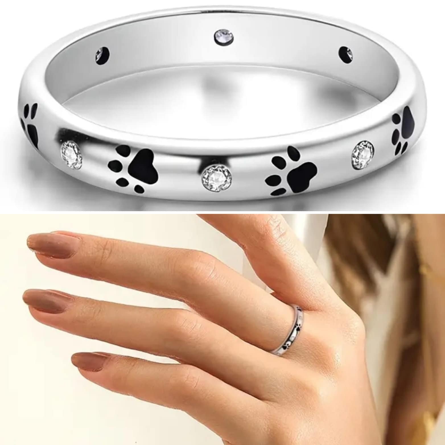Dog Paw Ring Tiny Paw Print Silver Ring Minimalist Ring for - Etsy