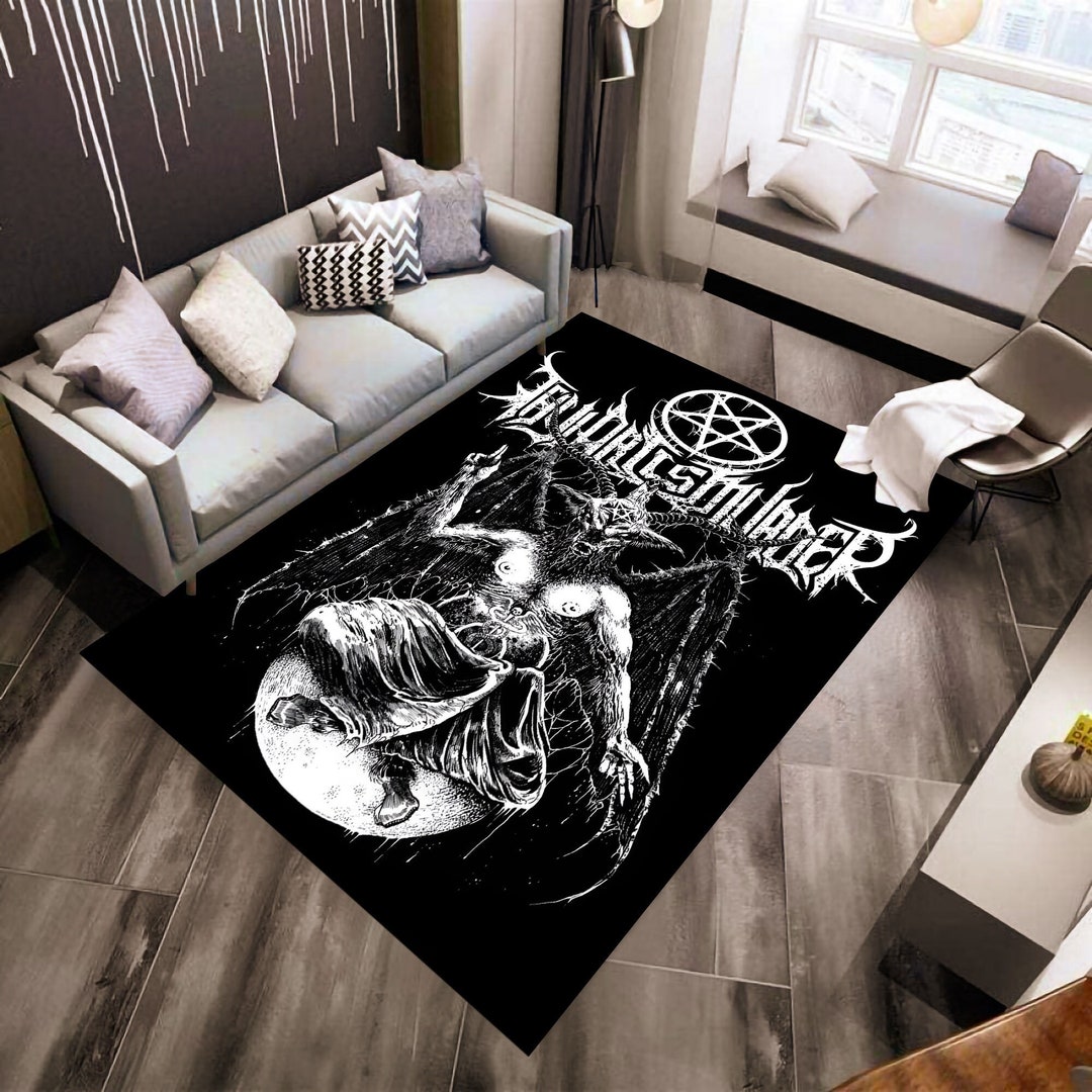 Satanic Rug,demon Rug,gothic Rug,horror Decor,art Rug,popular Rug,area ...
